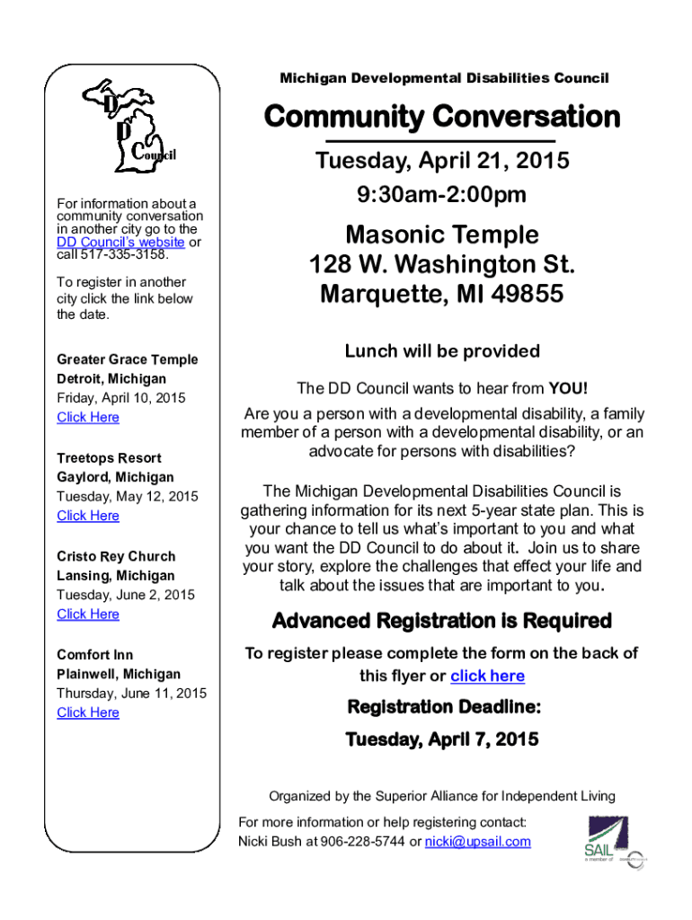 Fillable Online Michigan Developmental Disabilities Council Hosts ...