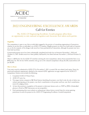 Fillable Online Annual Awards - ACEC-CT Fax Email Print - pdfFiller