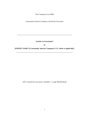Articles of association for a CIC that is limited by guarantee Doc ...