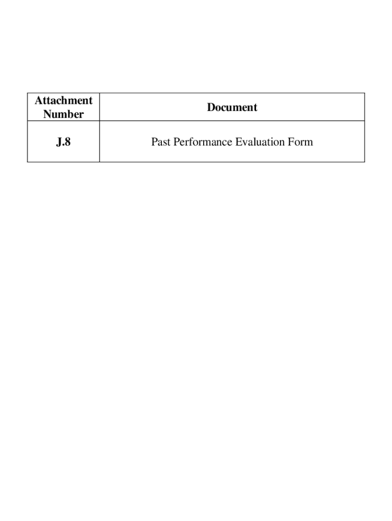 Fillable Online dgs dc Attachment Number Document J.8 Past Performance ...