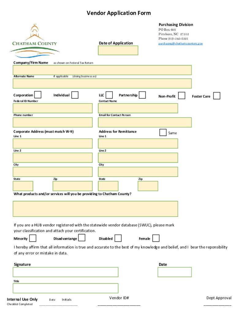 Fillable Online FREE 11+ Sample Vendor Application Forms in PDFMS ...