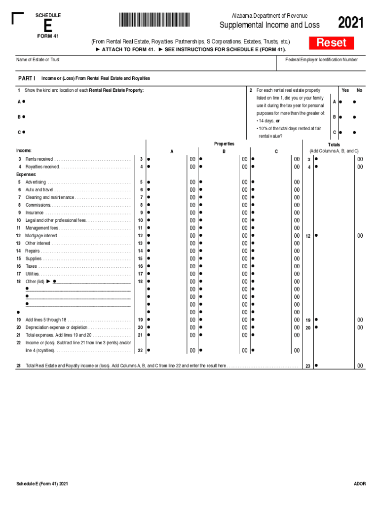Fillable Online www.tax-brackets.orgalabamataxformsschedule ...