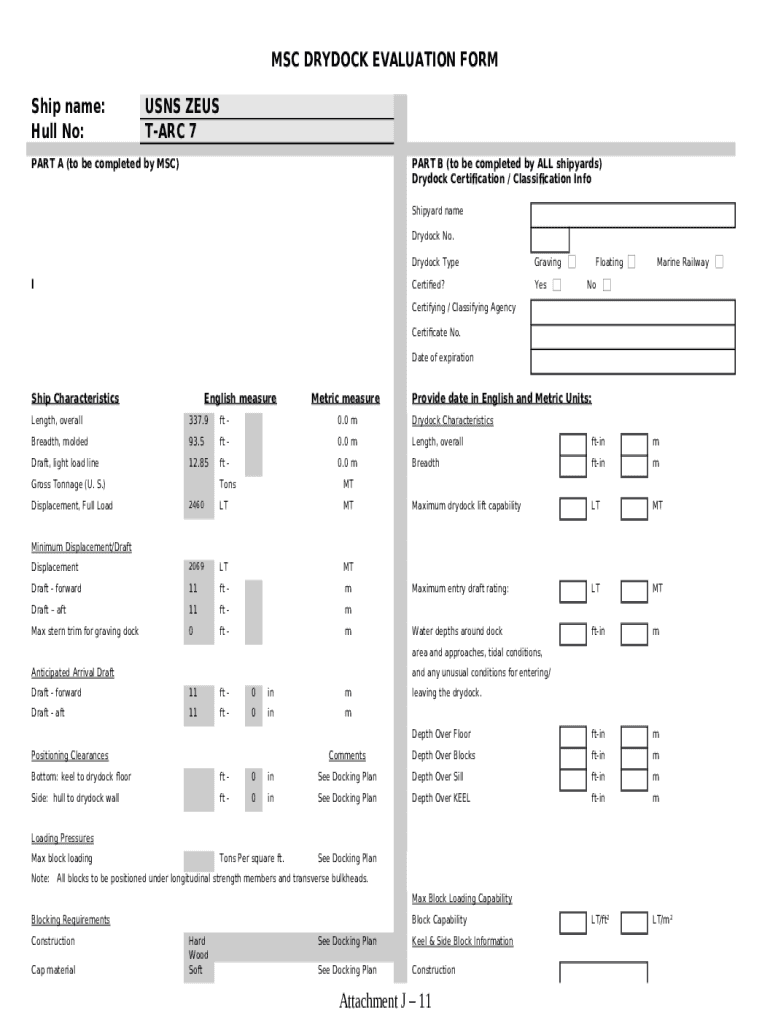 MSC DRYDOCK EVALUATION Doc Template | pdfFiller