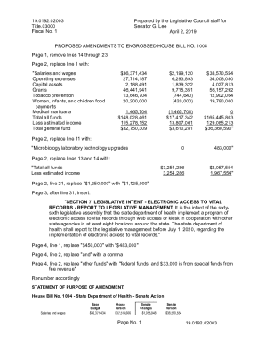 Fillable Online Amendment to Bill No. 1004 - 2019 Regular Session - LC Number ... Fax Email ...