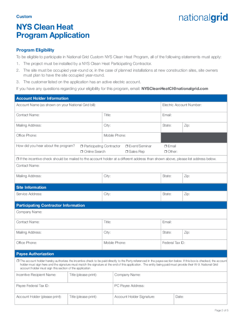 Fillable Online New York State Clean Heat Program - Con Edison Fax ...