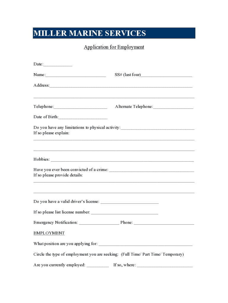 Fillable Online Application of Employment.doc Fax Email Print - pdfFiller