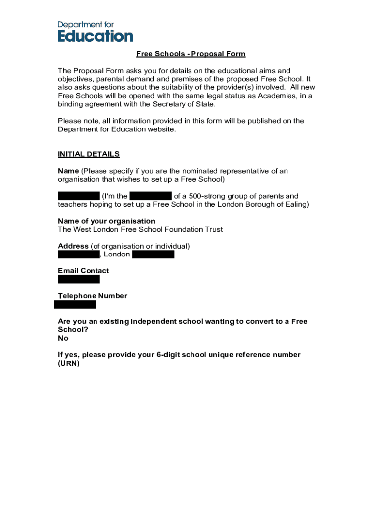 Fillable Online FREE 9+ Sample School Proposal Forms in PDFMS WordEducation Business Proposal ...