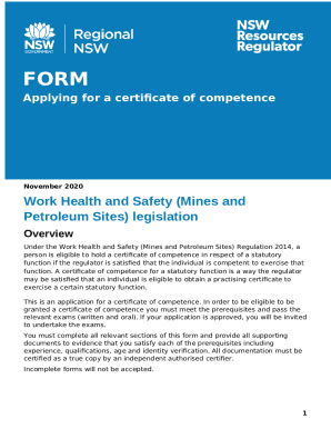 Applying for a certificate of competence Resources Regulator ...