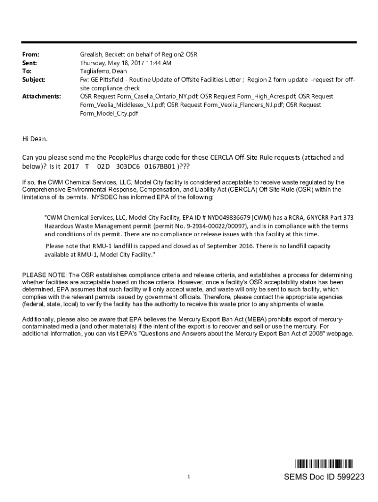 Fillable Online OFF-SITE RULE - RESPONSE TO REQUEST FOR ACCEPTABILITY ...