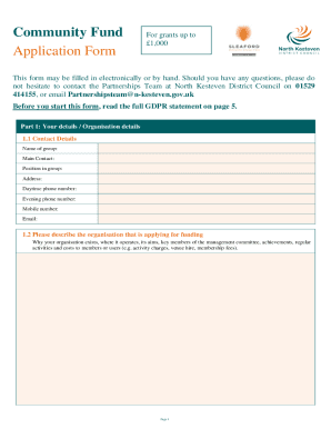 Fillable Online Under 1000 Community Fund Form. Under 1000 Community ...