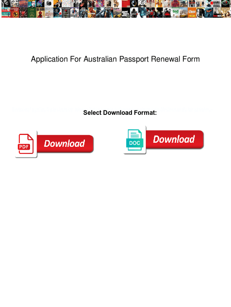 Fillable Online Application For Australian Passport Renewal Form ...