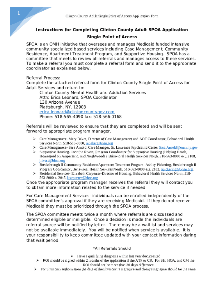 Instructions for Completing the Universal Referral for Adult Care ...