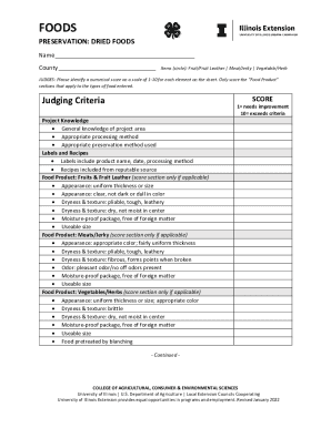 Fillable Online 4h extension illinois FOODS Preservation Dried Foods ...