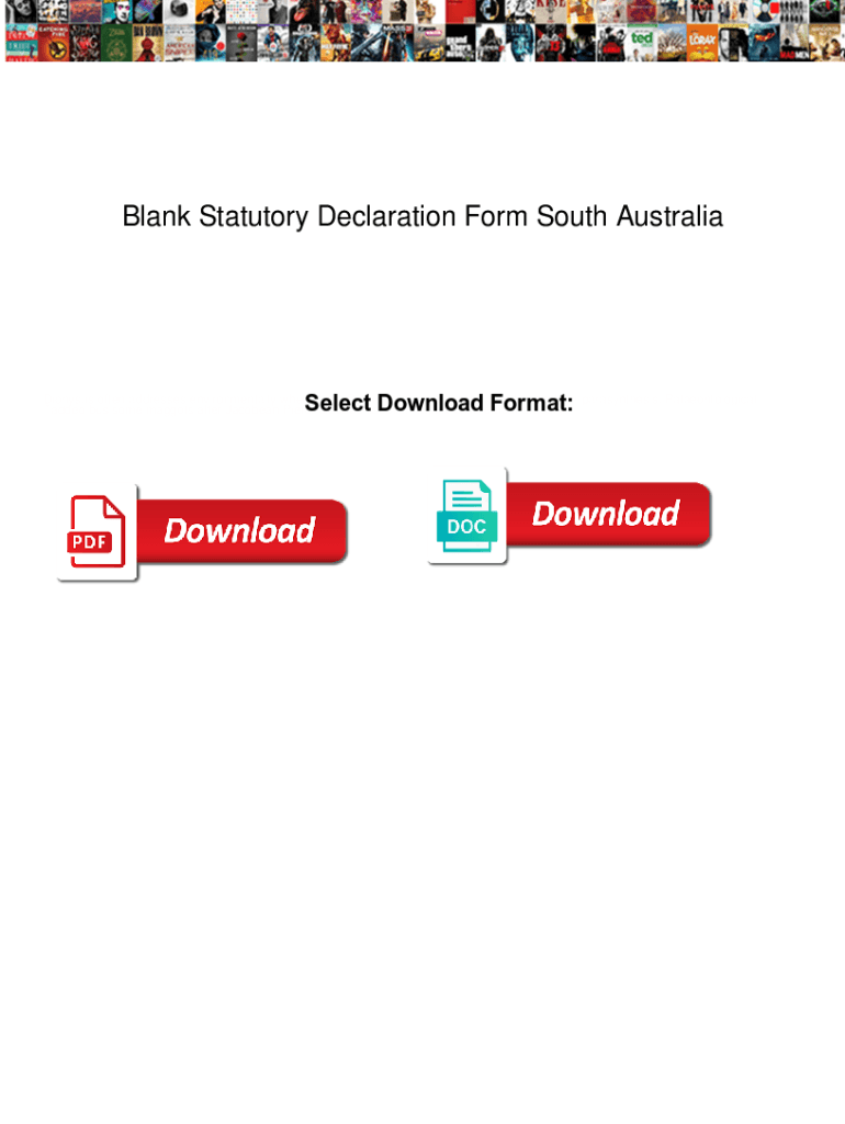 Fillable Online Blank Statutory Declaration Form South Australia. Blank ...