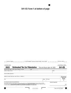 Fillable Online California Form 541-ES Form (Estimated Tax for ...