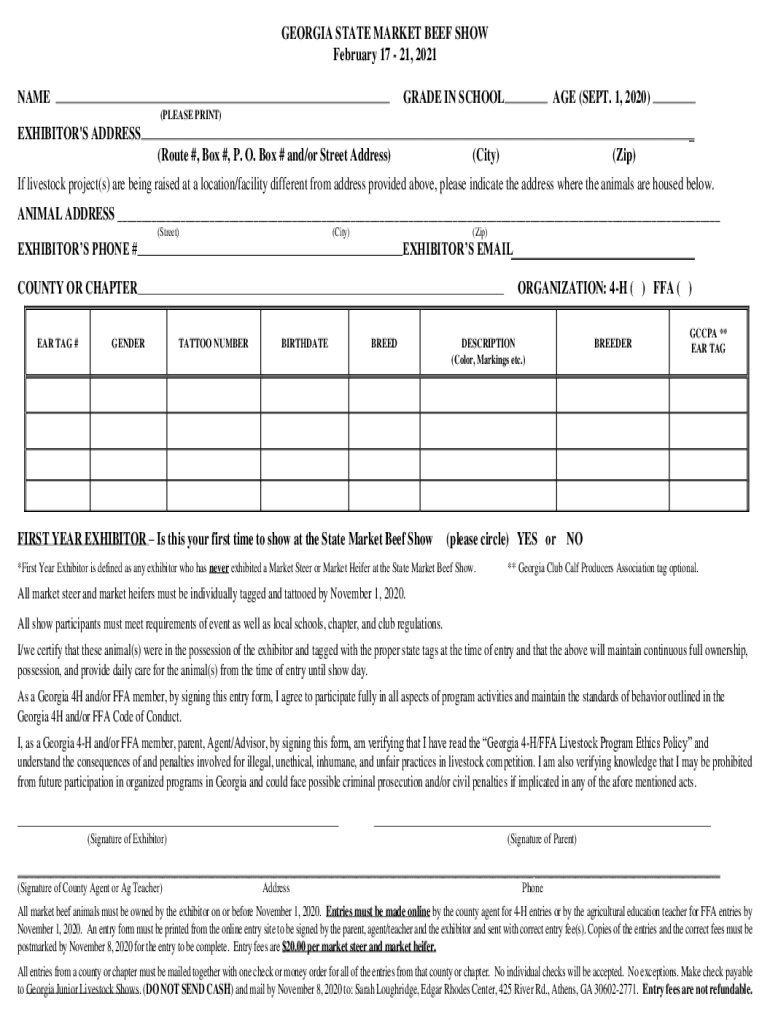 Fillable Online extension.uga.edu content dam4-H Enrollment Form ...
