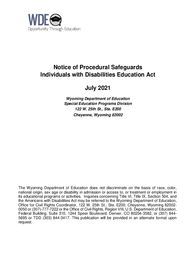 Fillable Online Guidance on Procedural Safeguards Production and ...