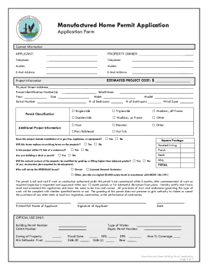 Fillable Online co currituck nc Manufactured Home Permit Application - co.currituck.nc.us Fax ...
