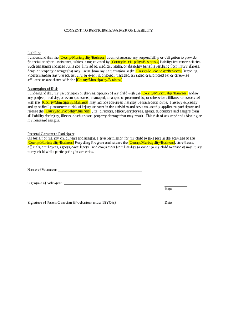 Permissibility of a consent with a waiver ofFree Liability Release ...