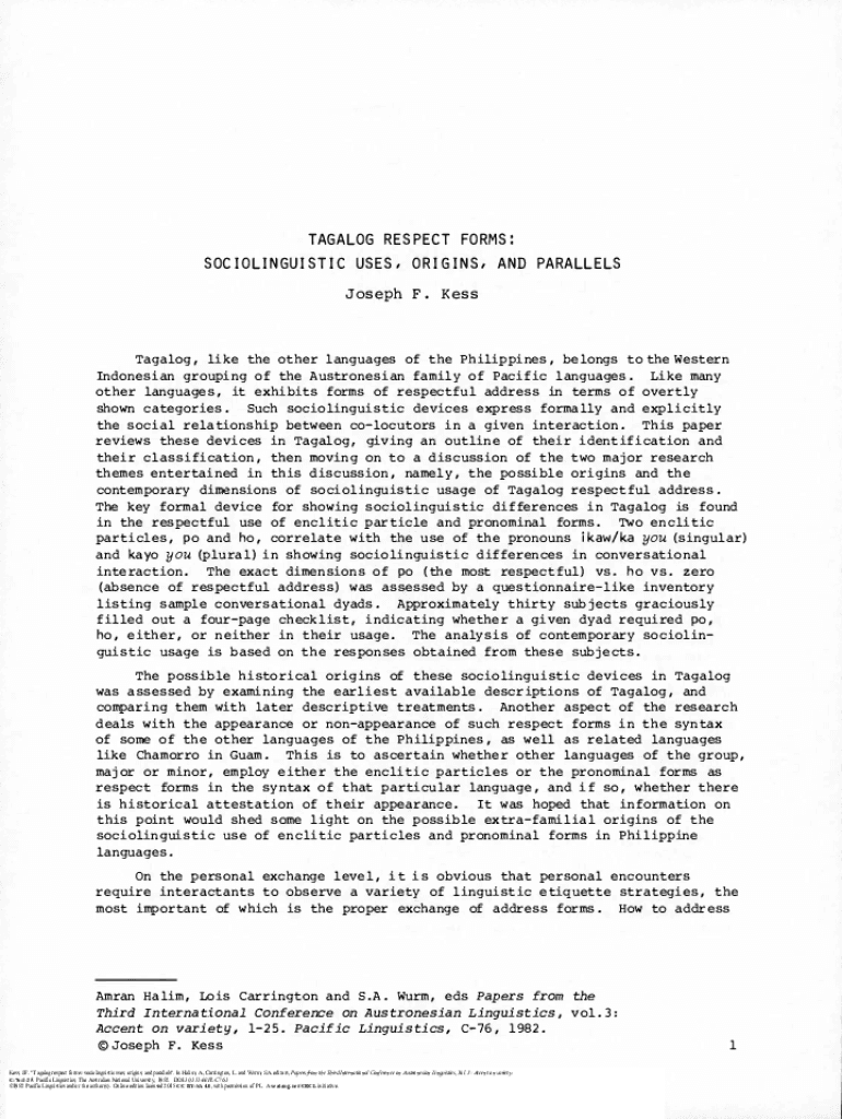 Fillable Online Tagalog respect forms Fax Email Print - pdfFiller