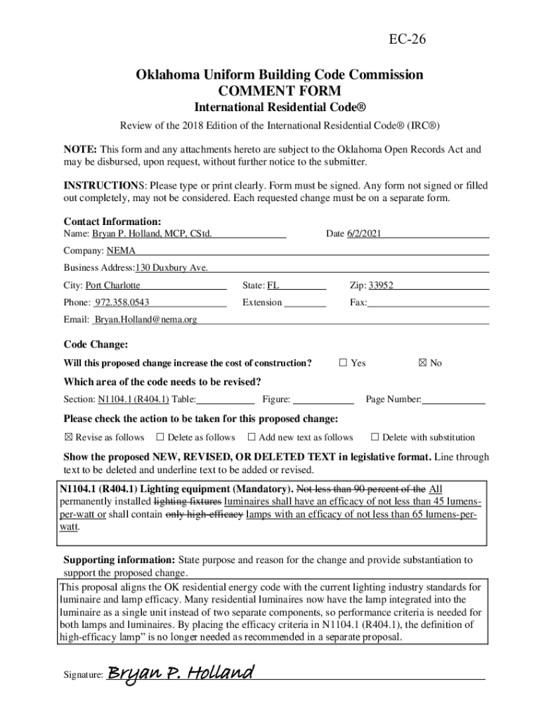 Fillable Online www.ok.govoubccdocumentsOklahoma Uniform Building Code ...