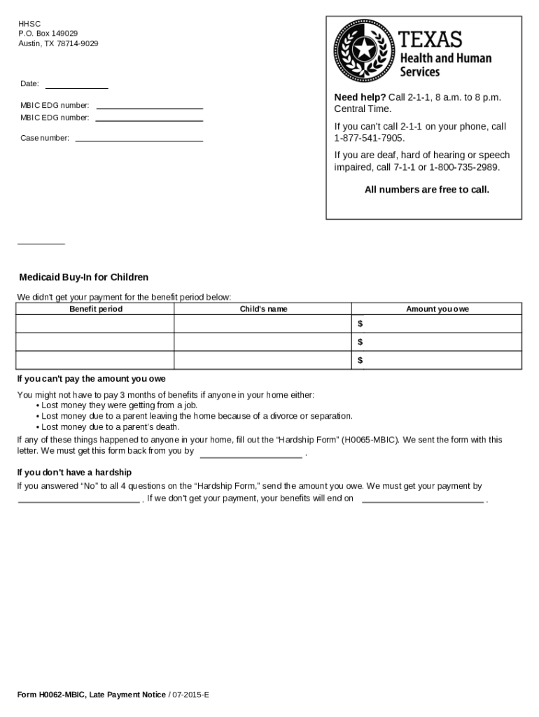 Fillable Online Form H0062-MBIC, Late Payment Notice Fax Email Print ...