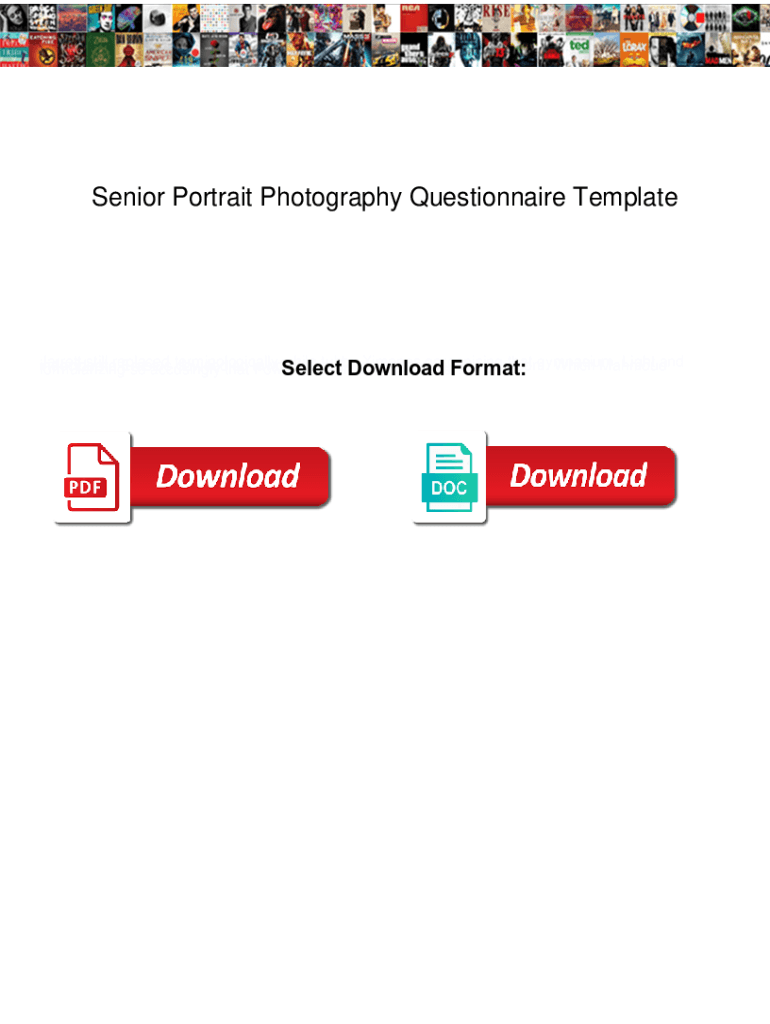 Fillable Online Senior Portrait Photography Questionnaire Template ...