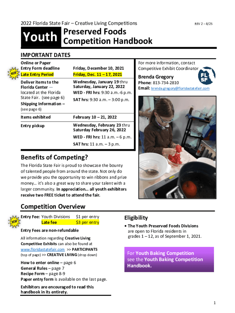 Fillable Online REV 2 Preserved Foods Adult Competition Handbook ...