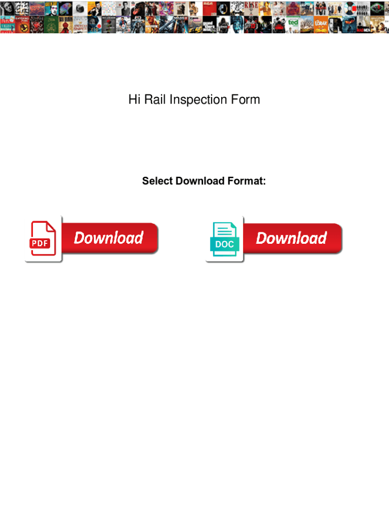 Fillable Online Hi Rail Inspection Form. Hi Rail Inspection Form system ...