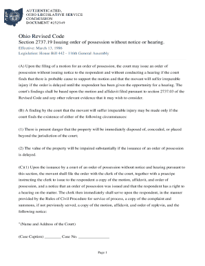 Fillable Online codes ohio Ohio Revised Code - Section 2737.19 Issuing ...