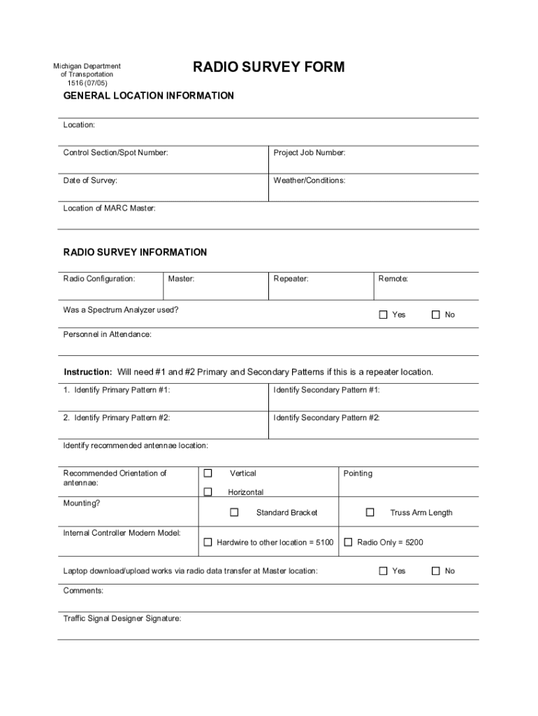 Fillable Online RADIO SURVEY FORM Fax Email Print - pdfFiller
