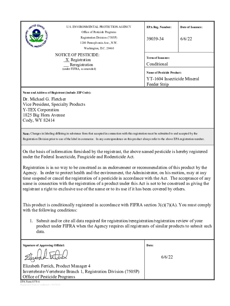 Fillable Online US EPA, Pesticide Product Label, YT-1604 Insecticide ...