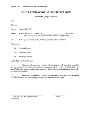 Fillable Online SAMPLE CONTRACTOR INVOICE REVIEW FORM Fax Email Print ...