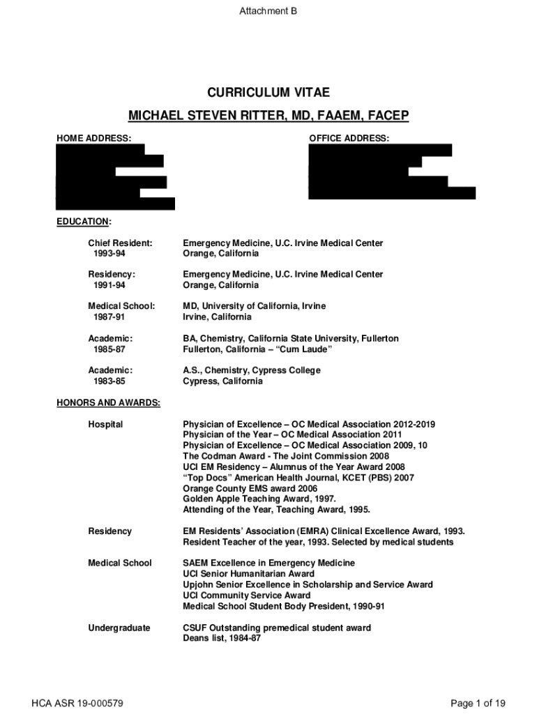 Fillable Online Michael Ritter - President for Michael S. Ritter, MD ...