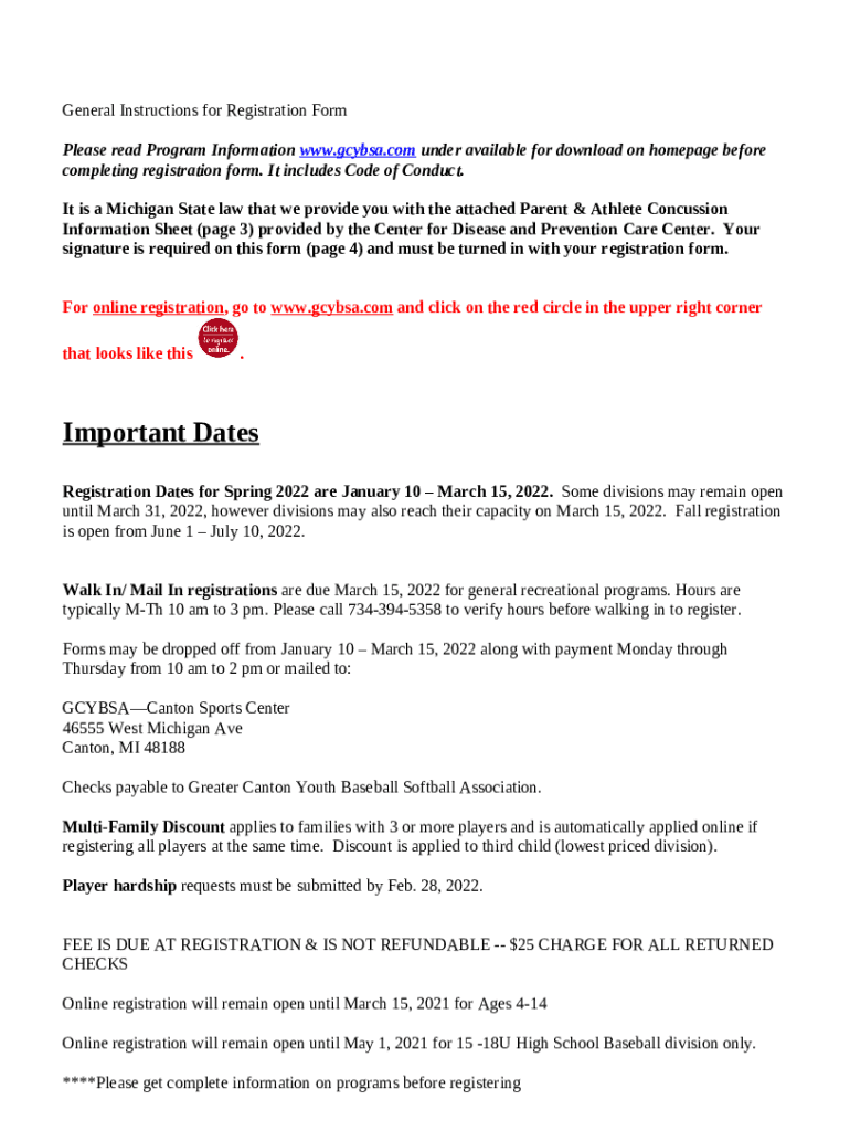 General Instructions for Registration Doc Template | pdfFiller