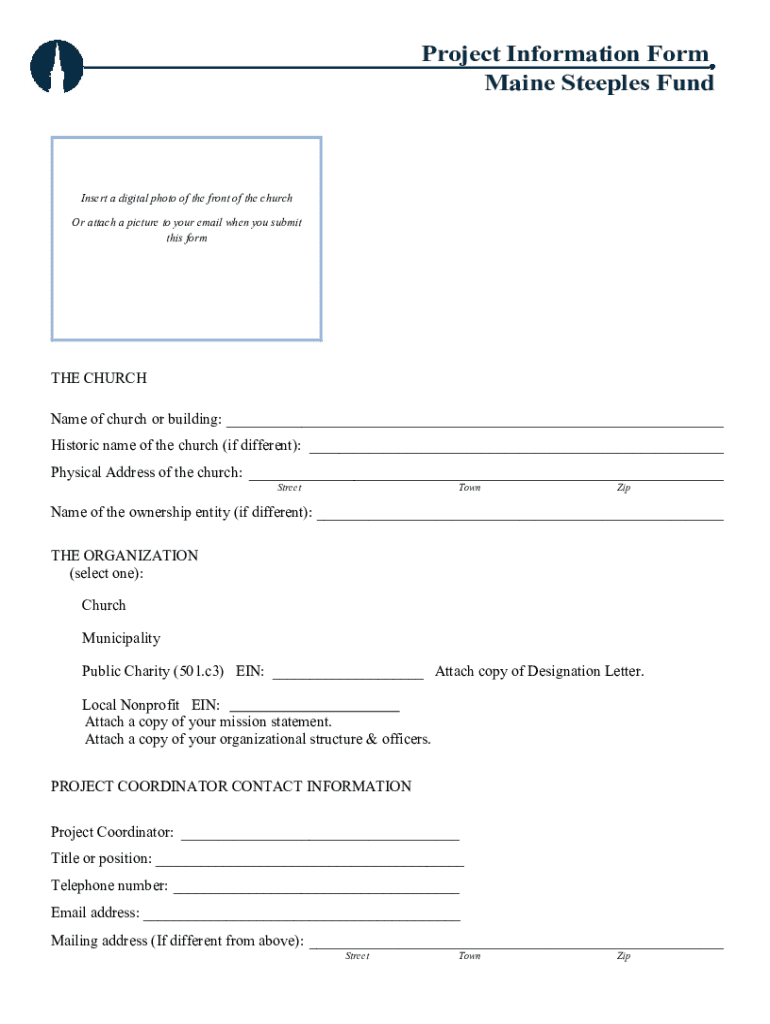 Fillable Online Project Information Form edit 7.13.21.docx Fax Email ...