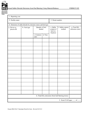 Fillable Online Actual sulfur dioxide emissions from fuel burning using ...
