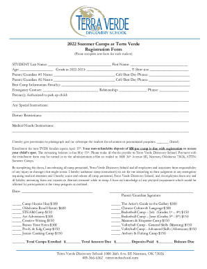 Fillable Online www.terraverdeschool.orgeditoruploadsfiles2022 Summer ...