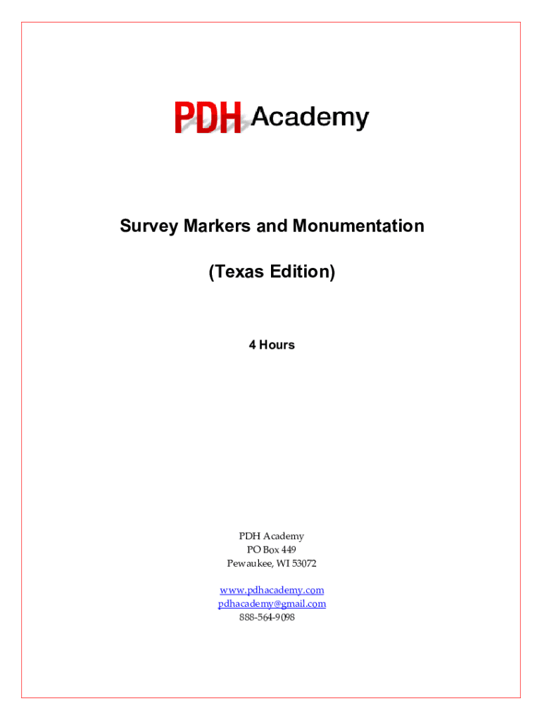 Fillable Online pdhexpress.netsurvey-markers-and-monumentationPDH CourseSurvey Markers and ...
