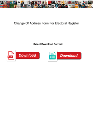 Fillable Online Change Of Address Form For Electoral Register. Change Of Address Form For ...