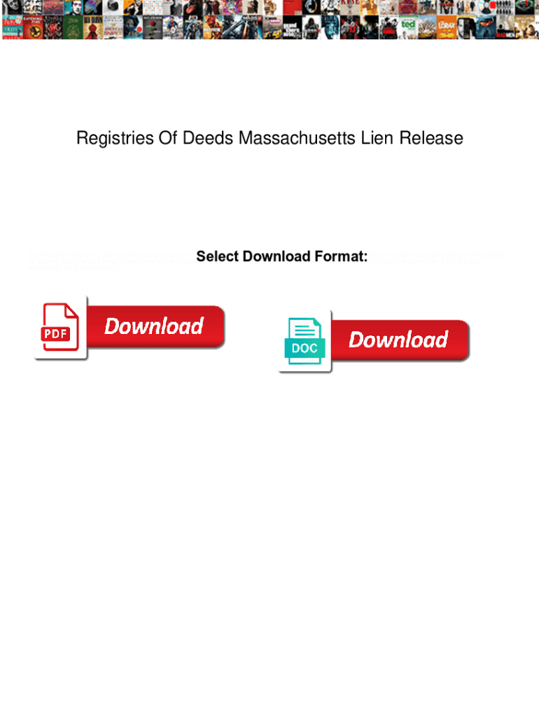 Fillable Online Registries Of Deeds Massachusetts Lien Release ...