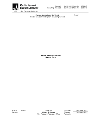Fillable Online www.pge.comincludesdocsElectric Sample Form No. 79-1103 ...