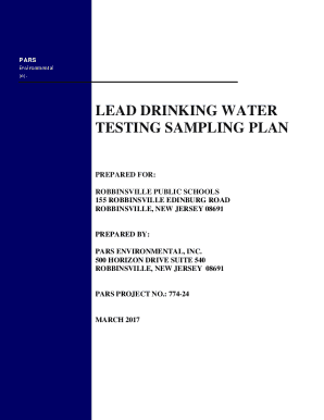 Fillable Online www.robbinsville.k12.nj.uspdfFull Sampling PlanLEAD ...