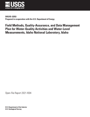 Fillable Online pubs usgs Field Methods, Quality-Assurance, and Data ...