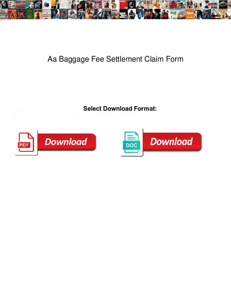 Fillable Online Aa Baggage Fee Settlement Claim Form. Aa Baggage Fee ...