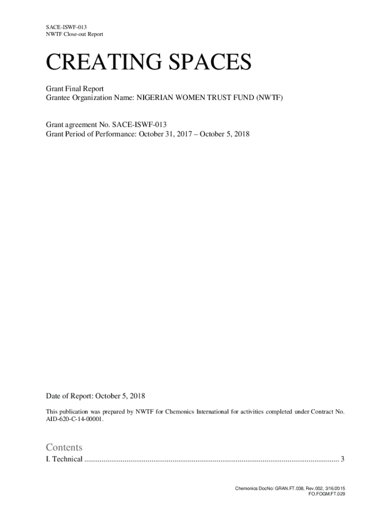 Fillable Online pdf usaid Grantee Final Report Template Fax Email Print ...