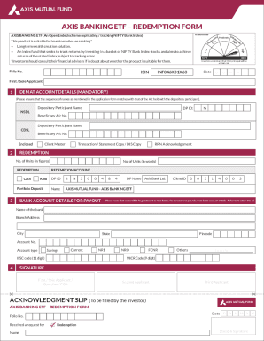 Fillable Online 20201109011-Axis Banking ETF Redemption Form-FORMS Fax ...