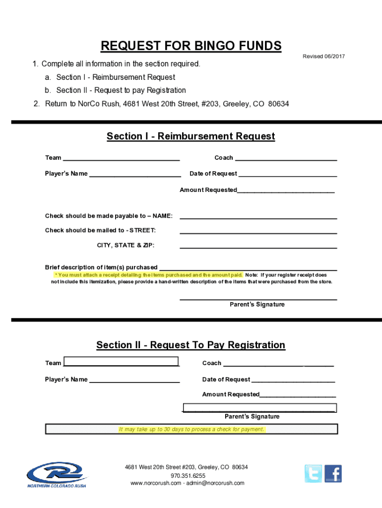 Fillable Online REQUEST FOR BINGO FUNDS - dt5602vnjxv0c.cloudfront.net ...