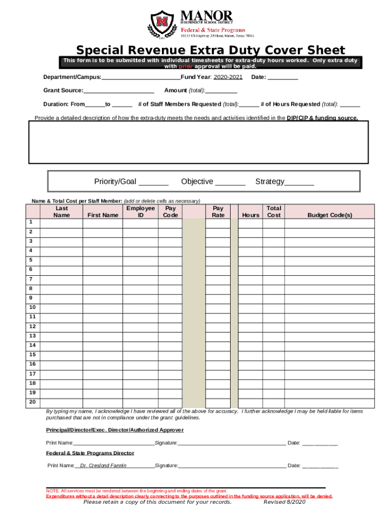 Special Revenue Expenditure Request 2014-2015.docx Doc Template | pdfFiller