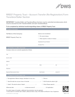 Fillable Online DWS Form RPT-TRANS. Account Transfer (Re-Registration ...